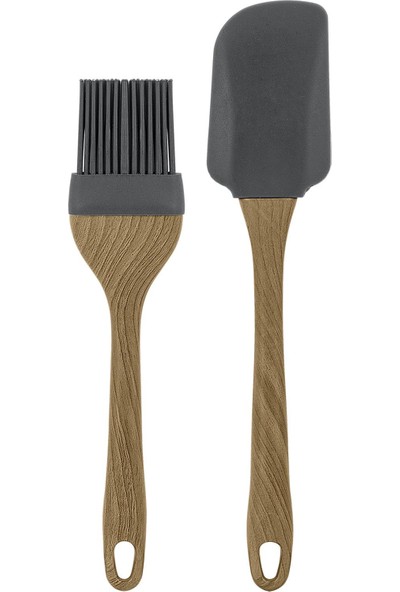 Okyanus Home Ahşap Saplı Slikon Spatula ve Slikon Fırça 2'li Set Okyanus Home Ahşap Saplı Slikon Spatula ve Slikon Fırça 2'li Set