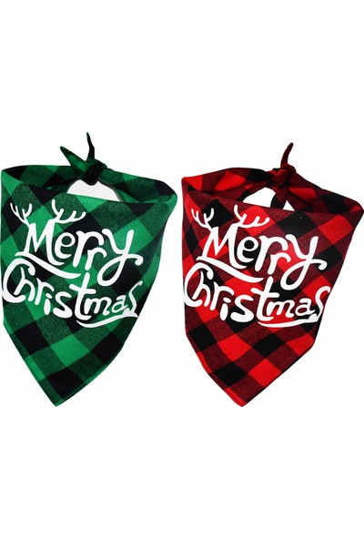 Malier Merry Cristmas Köpek Bandana 2'li