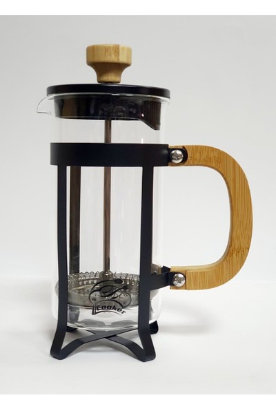 Cooker 350 ml. Cooker Bambu French Press Siyah Metal Kapaklı