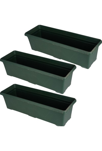 Bimbambom Balkon Bahçe Saksı 50 Cm, 3'lü Nergiz Saksı, Pencere Saksısı