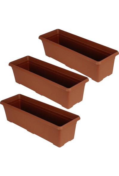 Bimbambom Balkon Bahçe Saksı 50 Cm, 3'lü Nergiz Saksı, Pencere Saksısı