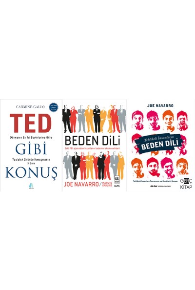 Sözlü Iletişim Beden Dili 3 Kitap Set (Ted Gibi Konuş, Beden Dili, Tehlikeli Insanların Beden Dili)