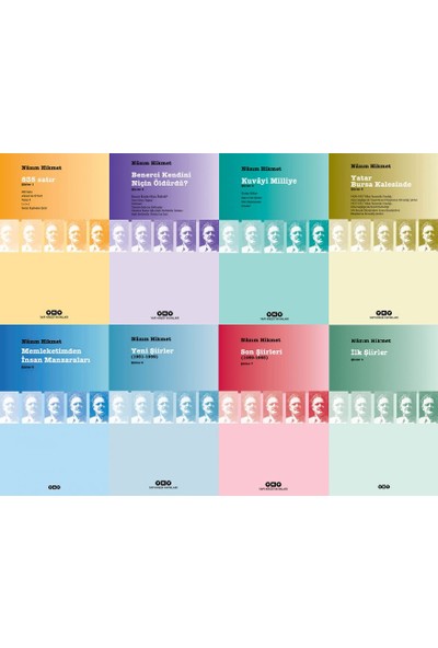 Nazım Hikmet Tüm Şiirleri 8 Kitap Set (835 Satır, Benerci Kendini Niçin Öldürdü, Kuvayi Milliye, Yatar Bursa Kalesinde, Memlektimden Insan Manzaraları, Yeni Şiirler, Son Şiirleri, Ilk Şiirler) Nazım Hikmet Tüm Şiirleri 8 Kitap Set (835 Satır, Benerci Kendini Niçin Öldürdü, Kuvayi Milliye, Yatar Bursa Kalesinde, Memlektimden Insan Manzaraları, Yeni Şiirler, Son Şiirleri, Ilk Şiirler)