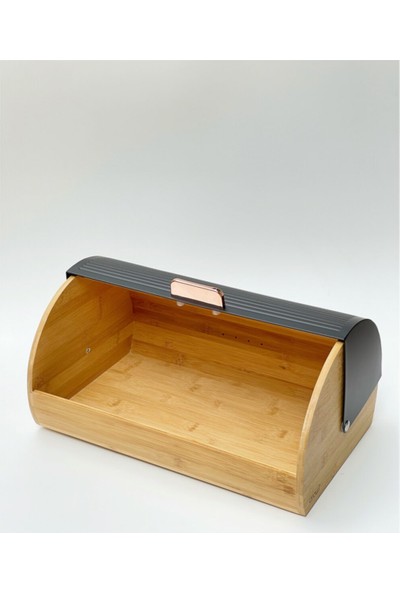 Arow Bambu Siyah Ekmeklik Metal Raylı Sistem Kapaklı