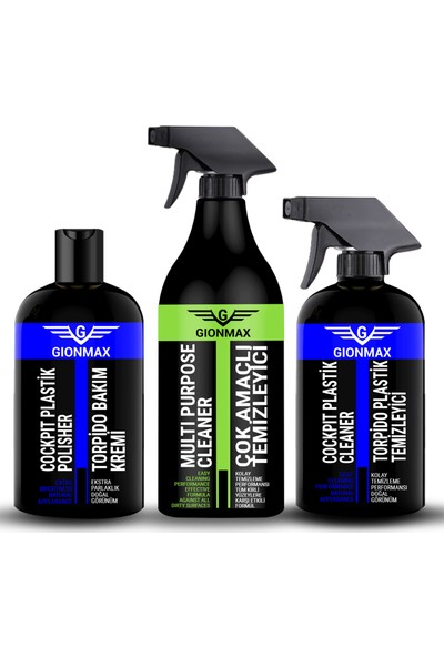 Gionmax Çok Amaçlı Temizleyici - Torpido Plastik Temizleyici - Torpido Plastik Bakım Kremi