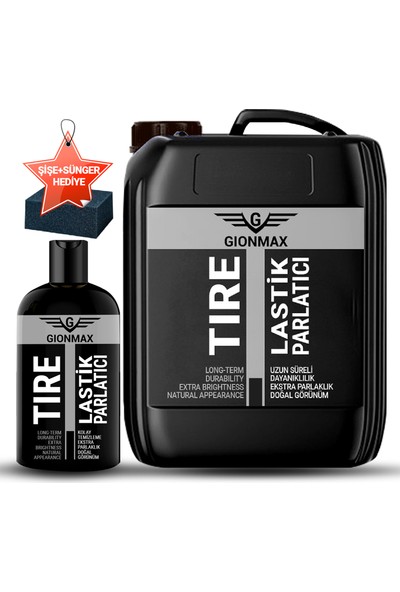 Gionmax Lastik Parlatıcı 5 Litre + Sünger & Şişe Hediye