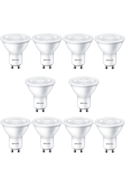 Philips Essential 3.2-40W Sarı Işık 2700K GU10 LED Spot Ampul 10 Adet Philips Essential 3.2-40W Sarı Işık 2700K GU10 LED Spot Ampul 10 Adet