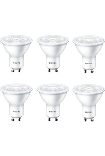 Philips Essential 3.2-40W Sarı Işık 3000K GU10 LED Spot Ampul 6 Adet Philips Essential 3.2-40W Sarı Işık 3000K GU10 LED Spot Ampul 6 Adet