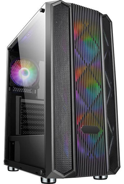 Turbox Xınzhao 4x Rainbow Fan USB 3.0 400W 500W ATX Mesh Panel Gaming Bilgisayar Kasası Turbox Xınzhao 4x Rainbow Fan USB 3.0 400W 500W ATX Mesh Panel Gaming Bilgisayar Kasası