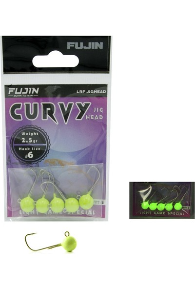 Fujin Curvy Lemon Glow Jig Head Fujin Curvy Lemon Glow Jig Head