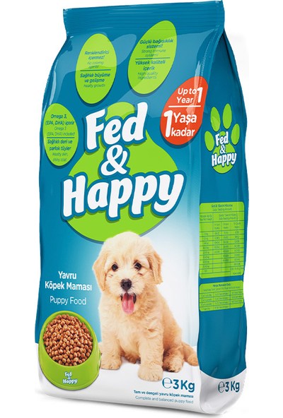 Fed & Happy Kuzu Etli Yavru Köpek Maması 3 kg