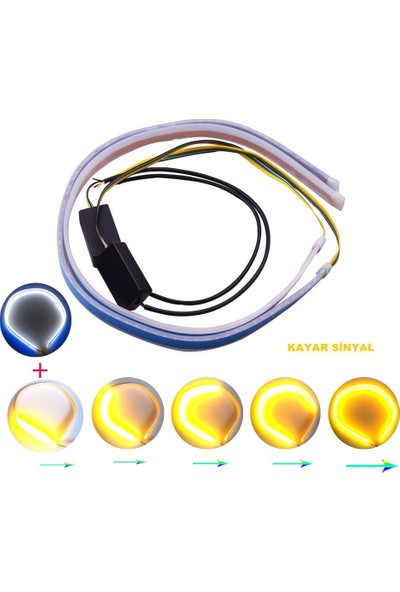 GMAX Far Üstü Kayar LED 60CM Her Araca Uyumlu Beyaz-Sarı GMAX Far Üstü Kayar LED 60CM Her Araca Uyumlu Beyaz-Sarı