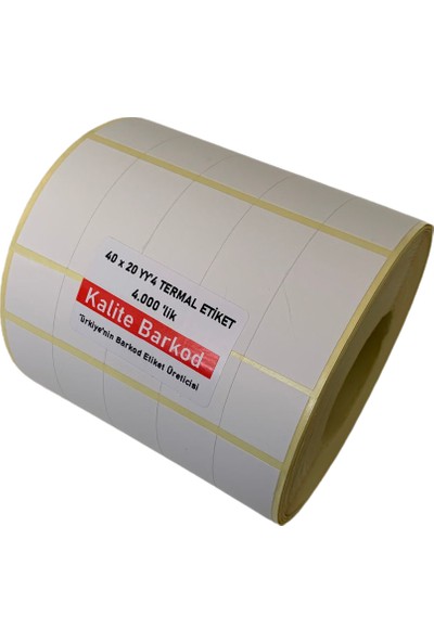 Kalite Barkod 40x20 Yanyana 4'lü Termal Etiket