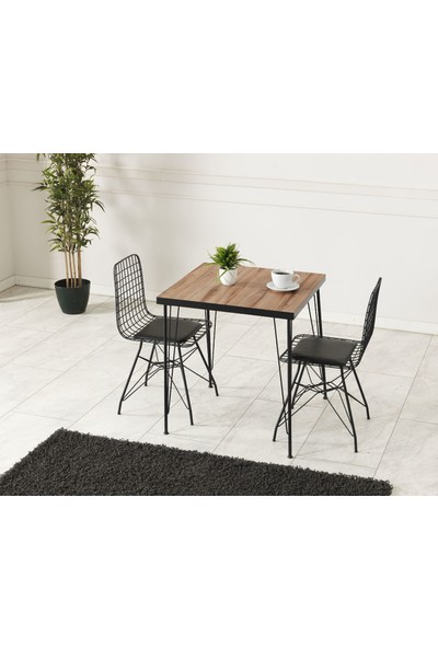 Ressahome Azra 2 Kişilik Akça Masa Sandalye Takımı 70X70 cm