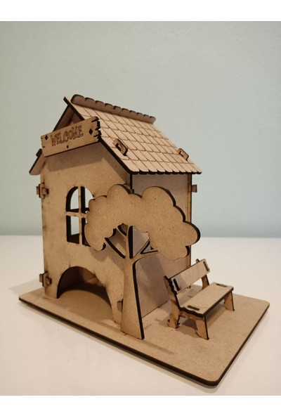 Ahşap Hobi Boyamalı Ev