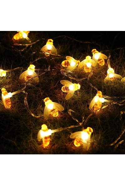 Sge Güneş Enerjili 30 LED Bal Arısı Bahçe Aydınlatması Dekoratif Süs