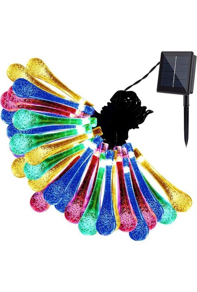 Sge Güneş Enerjili 30 LED Rgb Su Damlası Çok Renkli Solar Bahçe Aydınlatması LED Lamba Sge Güneş Enerjili 30 LED Rgb Su Damlası Çok Renkli Solar Bahçe Aydınlatması LED Lamba