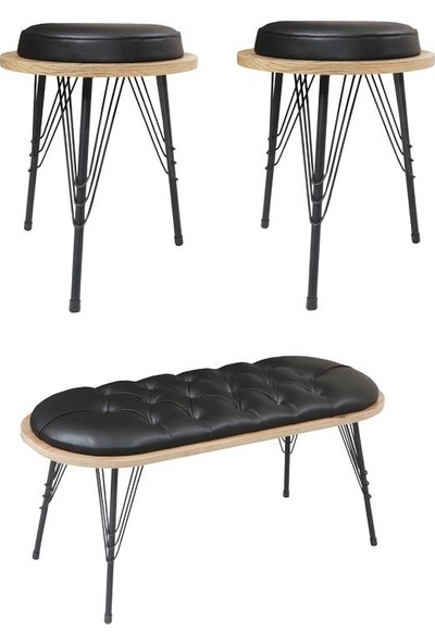 E Ticaret Arena Çok Amaçlı Ceviz Dikdörtgen Bench Puf ve 2 Adet Tabure E Ticaret Arena Çok Amaçlı Ceviz Dikdörtgen Bench Puf ve 2 Adet Tabure