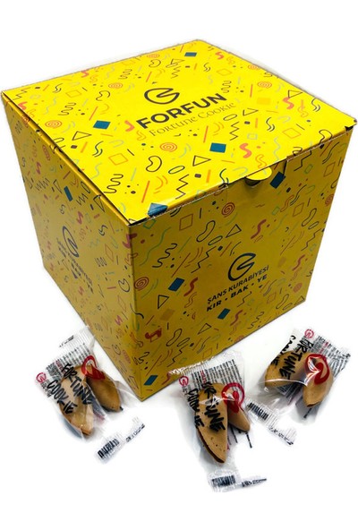 Şans Kurabiyesi Fortune Cookie ( Çocuklar Için )50'li Kutu Şans Kurabiyesi Fortune Cookie ( Çocuklar Için )50'li Kutu