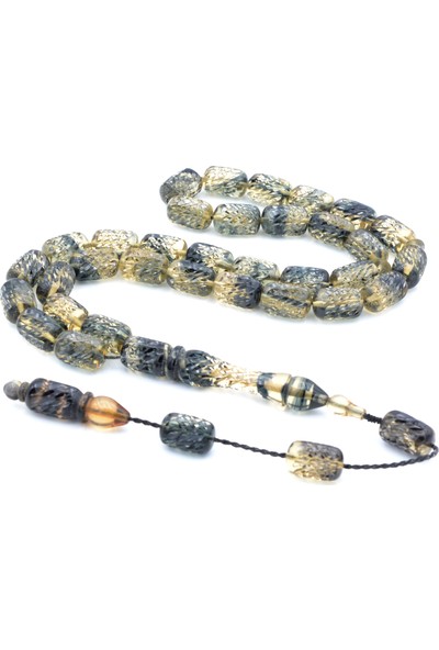 Murty99 Kalem Işçilikli Kapsül Kesim Bej Siyah Sıkma Kehribar Tesbih 002 Murty99 Kalem Işçilikli Kapsül Kesim Bej Siyah Sıkma Kehribar Tesbih 002