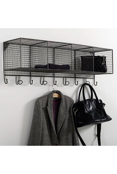Wess Dizayn 9 Kancalı Metal Duvar Askılığı 4 Gözlü Antre Duvar Rafı WD-209 Wess Dizayn 9 Kancalı Metal Duvar Askılığı 4 Gözlü Antre Duvar Rafı WD-209