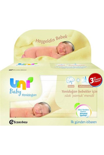 Uni Baby Unibaby Yenidoğan Islak Mendil 40'lı 3X40 Adet Uni Baby Unibaby Yenidoğan Islak Mendil 40'lı 3X40 Adet