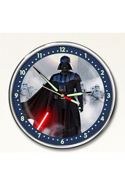 DekorLoft Dekor Loft Premium Gece Parlayan Darth Vader Çocuk Odası Duvar Saati PFS-1812 DekorLoft Dekor Loft Premium Gece Parlayan Darth Vader Çocuk Odası Duvar Saati PFS-1812