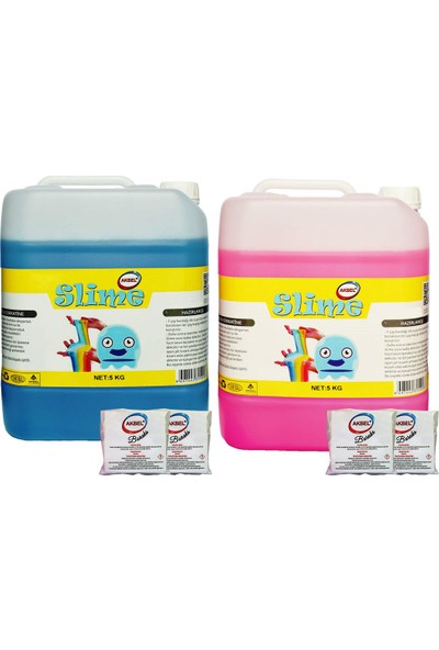 Akbel Zıp Zıp Slime 2 Renk Fosforlu Pembe 5 Kg+Mavi 5 Kg+Boraks Akbel Zıp Zıp Slime 2 Renk Fosforlu Pembe 5 Kg+Mavi 5 Kg+Boraks