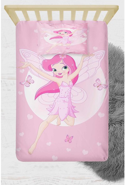 Else Halı Else Pembe Peri Kızlı 3D Desenli Lastikli Tek Kişilik Çocuk Çarşaf Takımı 90X190CM Else Halı Else Pembe Peri Kızlı 3D Desenli Lastikli Tek Kişilik Çocuk Çarşaf Takımı 90X190CM