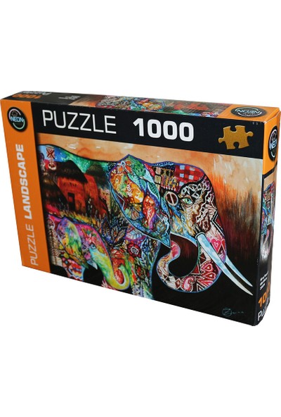 Neon Fil ve Yavrusu 1000 Parça Puzzle Neon Fil ve Yavrusu 1000 Parça Puzzle