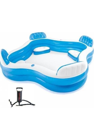 Green Intex 56475 Büyük Şişme Havuz Koltuklu Aile Havuzu 229X229X66 cm + Pompa Green Intex 56475 Büyük Şişme Havuz Koltuklu Aile Havuzu 229X229X66 cm + Pompa