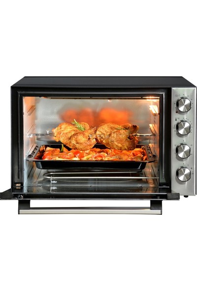 Luxell LX-9645 Piliç Çevirme Fonksiyonlu 70 Lt Turbo Midi Fırın Siyah