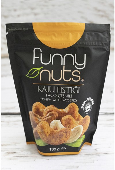 Funny Nuts Taco Çeşnili Kaju Fıstığı 130 gr Funny Nuts Taco Çeşnili Kaju Fıstığı 130 gr