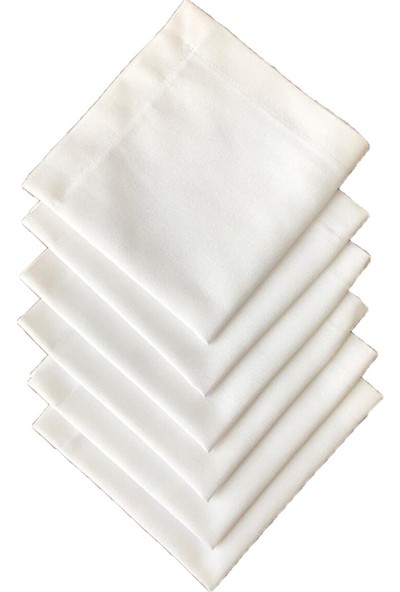 Zeren Home Dertsiz Kumaş Servis Peçetesi 6'lı Set Beyaz Zeren Home Dertsiz Kumaş Servis Peçetesi 6'lı Set Beyaz