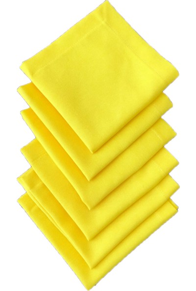Zeren Home Dertsiz Kumaş Servis Peçetesi 6'lı Set Sarı Zeren Home Dertsiz Kumaş Servis Peçetesi 6'lı Set Sarı