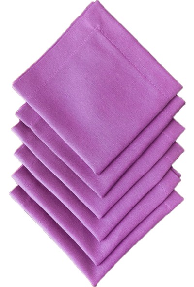 Zeren Home Dertsiz Kumaş Servis Peçetesi 6'lı Set Lila Zeren Home Dertsiz Kumaş Servis Peçetesi 6'lı Set Lila