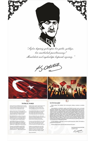Lazer Kesim 3mm Mdf Özel Tasarım Atatürk Köşesi - Panosu