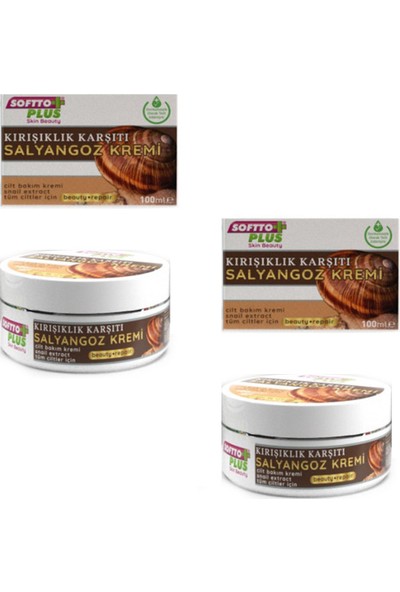 Softto Plus Yaşlanma Karşıtı Salyangoz Krem 100 ml x 2 Adet