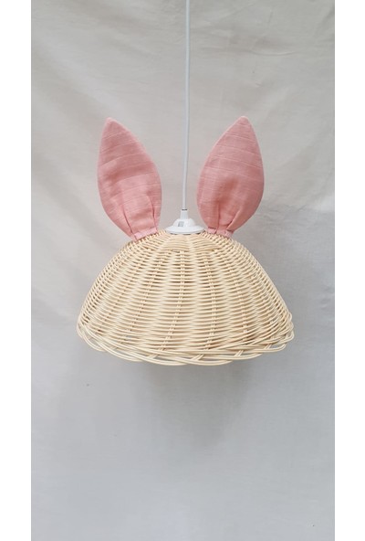 Bohem Stil Rattan Bambu Hasır Pembe Kulak Avize Bohem Stil Rattan Bambu Hasır Pembe Kulak Avize