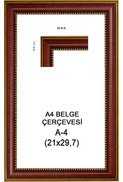 Lionking Home Sertifika Çerçevesi Bordo (A4)21X30