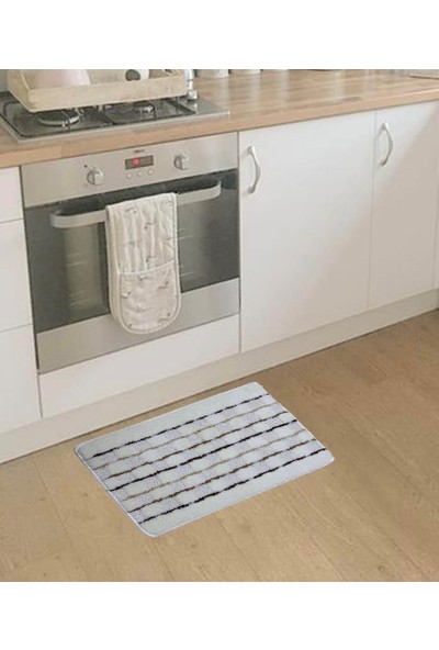 Sermat Dama Desen Kaymaz Tabanlı Halı Paspas