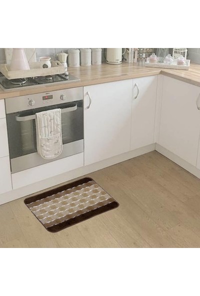 Sermat Dama Desen Kaymaz Tabanlı Halı Paspas