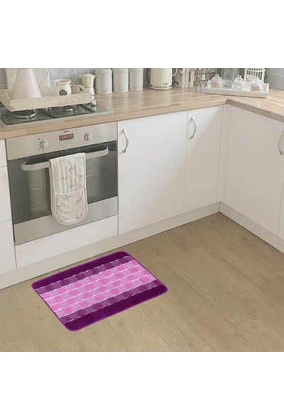 Sermat Dama Desen Kaymaz Tabanlı Halı Paspas