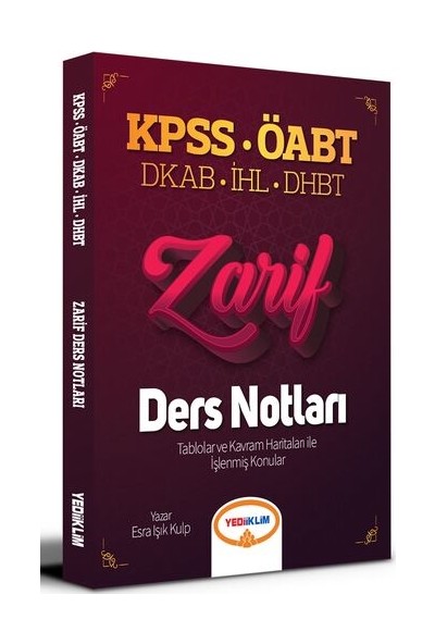 Yediiklim Yayınları 2021 ÖABT Din Kültürü ve Ahlak Bilgisi Öğretmenliği (DKAP-İHL-DHBT) Zarif Ders Notları - Esra Işık Kulp