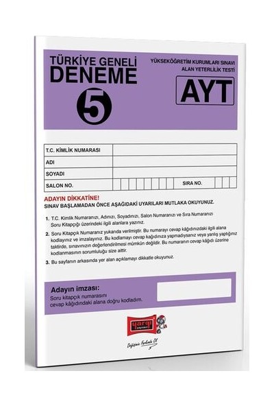 Yargı Yayınevi AYT Türkiye Geneli Deneme 5