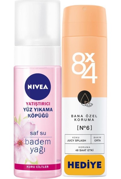 Nivea Yatıştırıcı Yüz Yıkama Köpüğü Normal/kuru Cilt 150 ml + 8x4 Deodorant Set Nivea Yatıştırıcı Yüz Yıkama Köpüğü Normal/kuru Cilt 150 ml + 8x4 Deodorant Set
