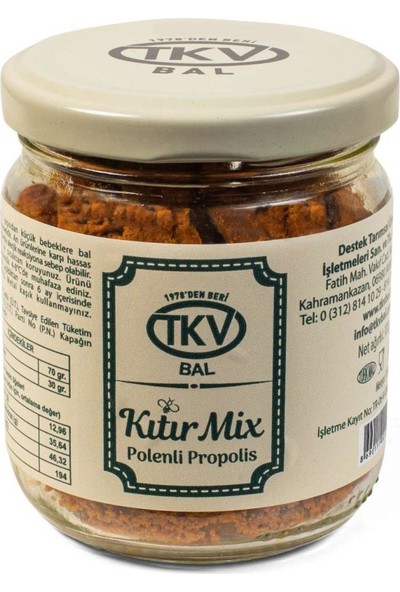 TKV Kıtır Mix Polenli Propolis (100 Gr)