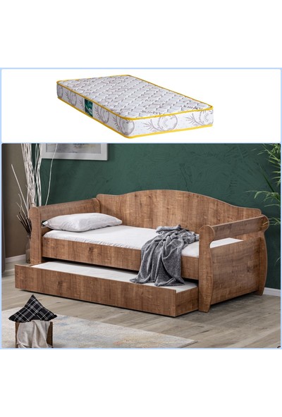 Setay Yavrulu Yatak, Taht Yavrulu Karyola - Ceviz + 1 Adet Comfort Yatak Setay Yavrulu Yatak, Taht Yavrulu Karyola - Ceviz + 1 Adet Comfort Yatak