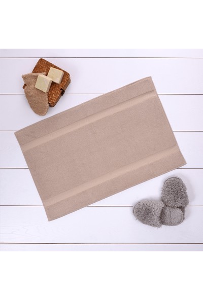Tekstil Sepeti Ayak Havlusu Kahverengi Şerit V2