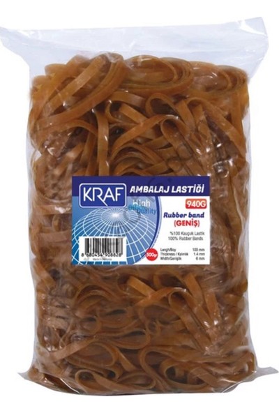 Kraf Ambalaj Lastiği Geniş Kauçuk 500 gr